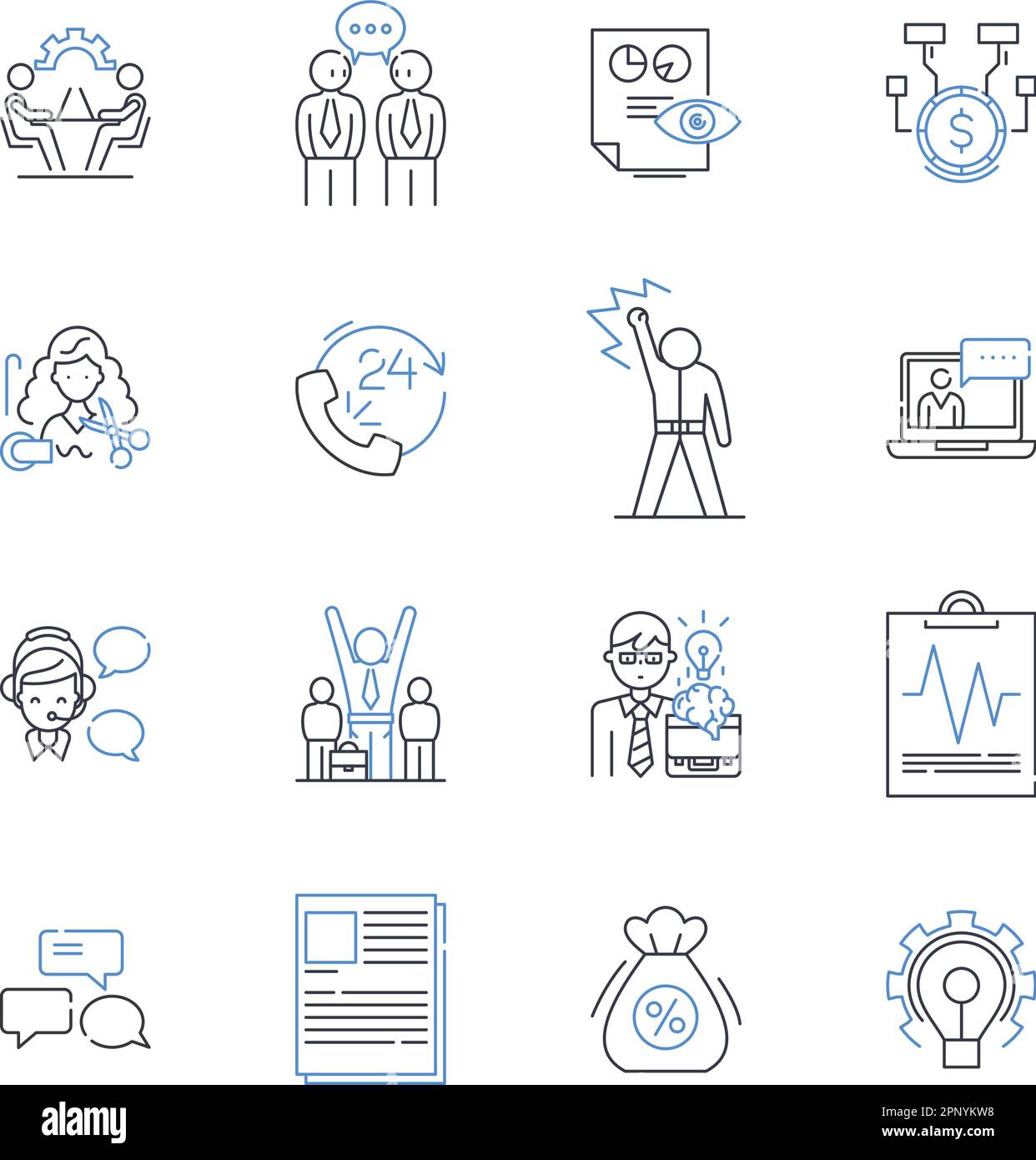 Operational Efficiency Line Icons Collection Streamlining