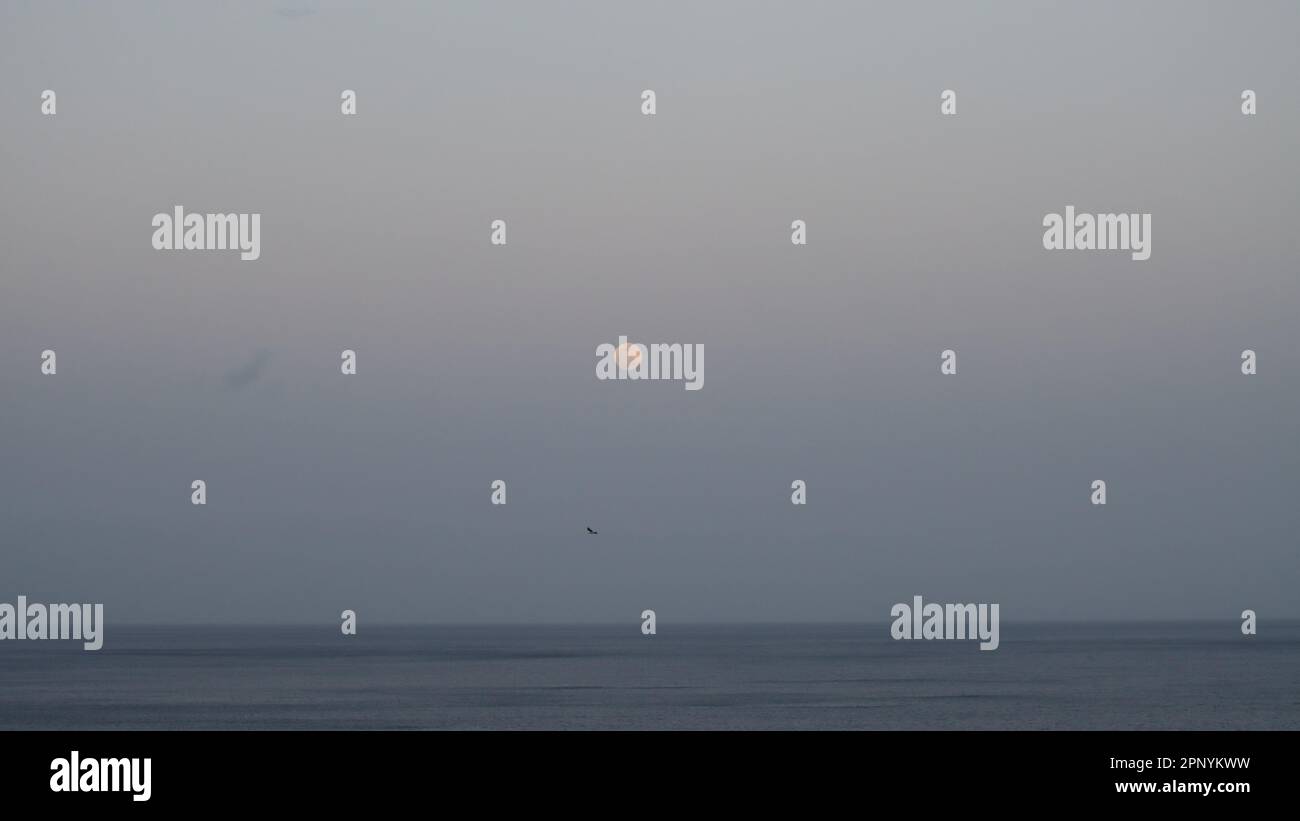 Full moon over the atlantic ocean Stock Photo - Alamy