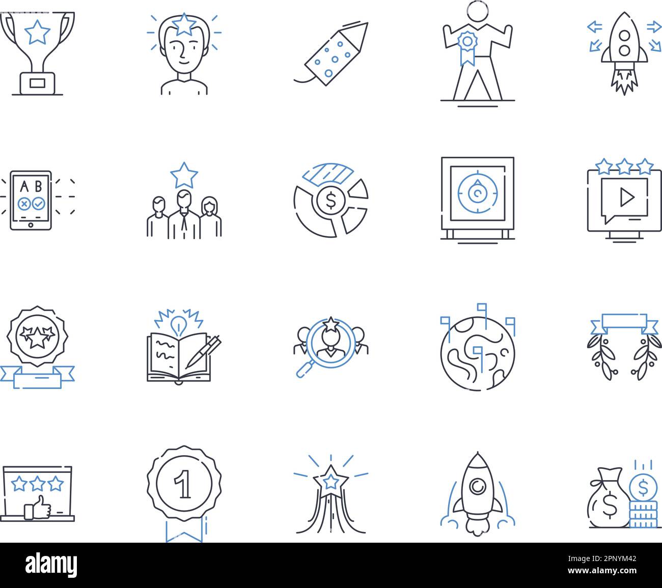 Reward line icons collection. Bonus, Prize, Incentive, Benefits ...