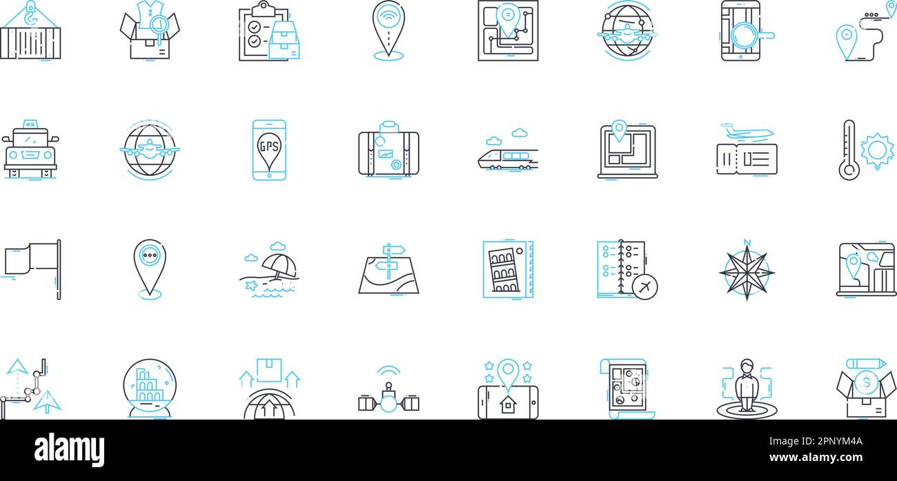 Universal travel linear icons set. Explore, Adventure, Culture ...