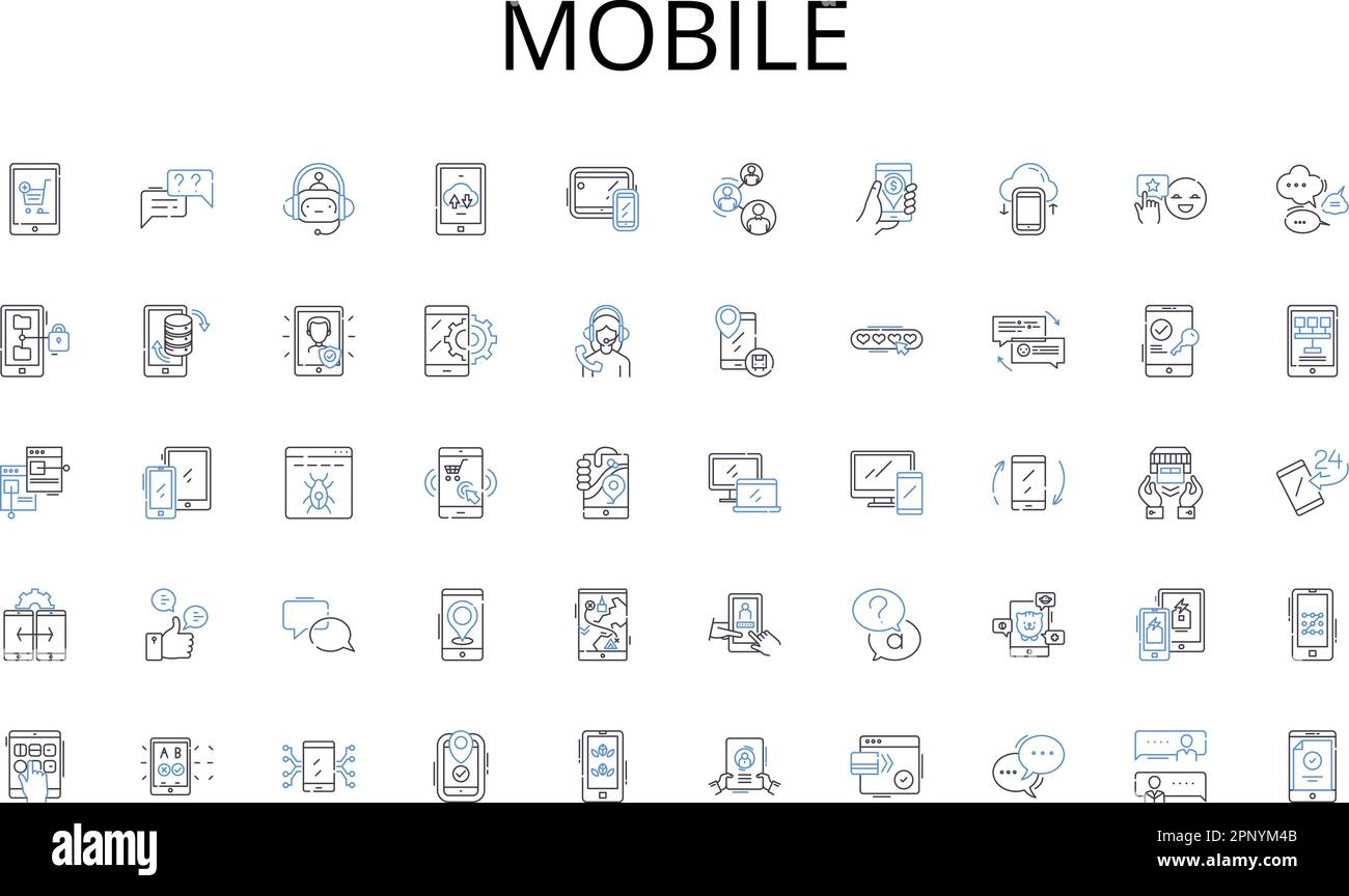Mobile line icons collection. Municipal, Government, Politics ...