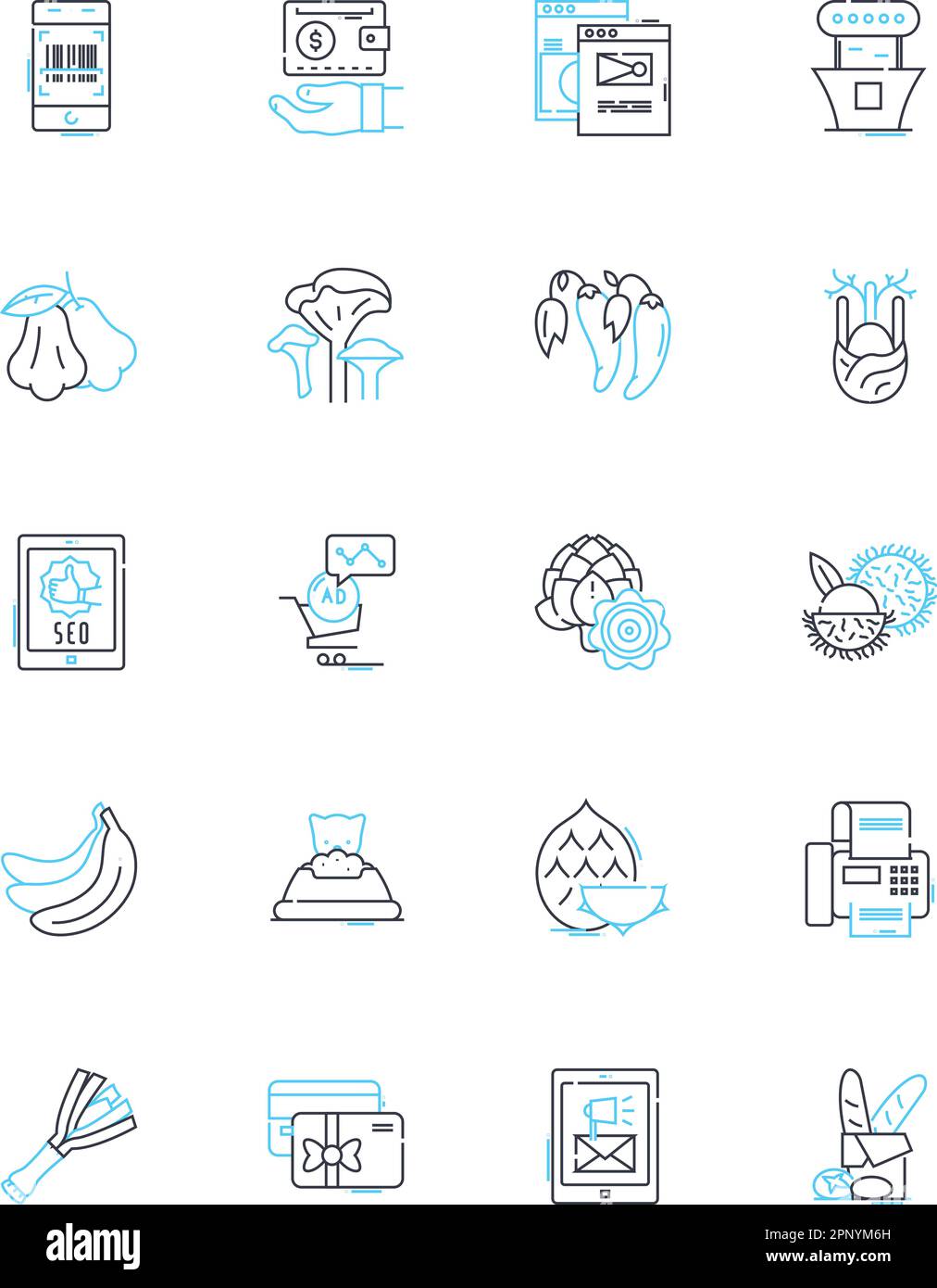 Taproom bar linear icons set. Beer, Brewery, Draught, Barrel, Craft ...