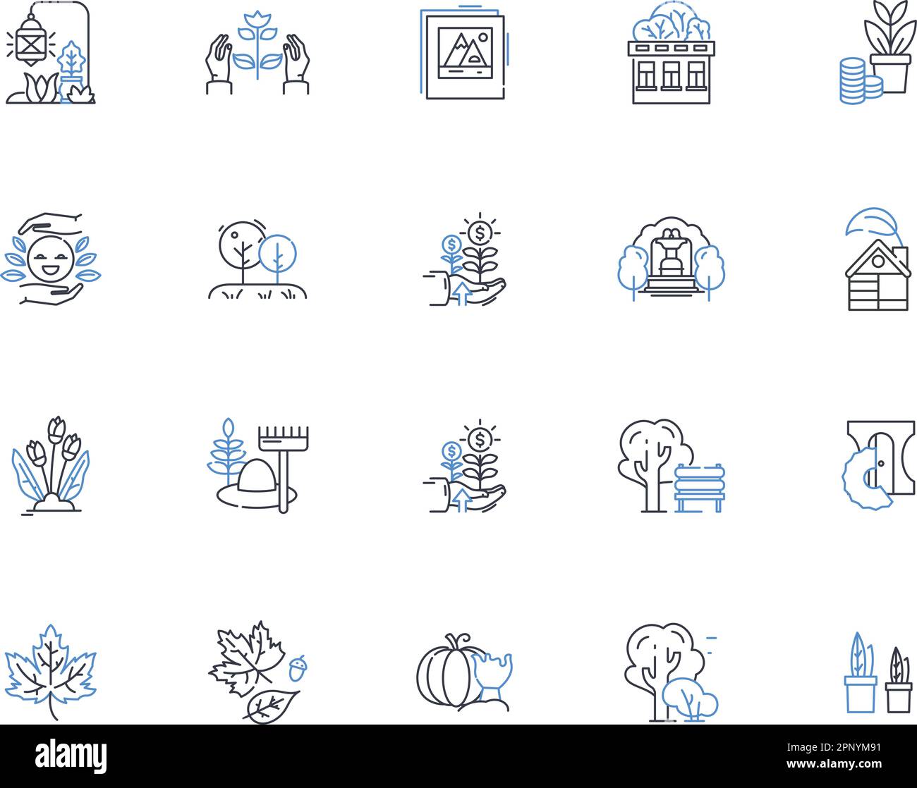 Arboretum line icons collection. Trees, Garden, Nature, Botanical ...