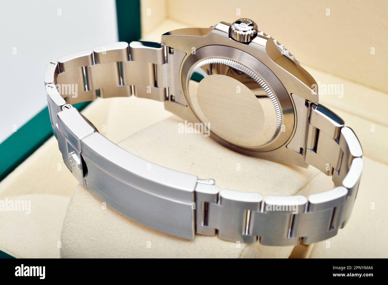 Bangkok Thailand- January 28,2021:Close up back of watch Rolex ...