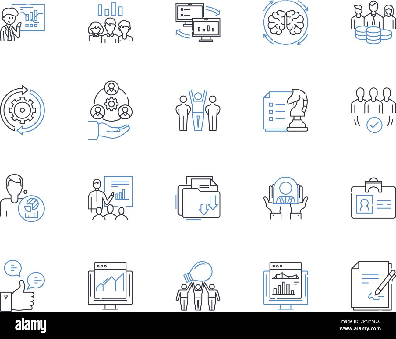 Entrepreneurial acumen line icons collection. Visionary, Creative ...