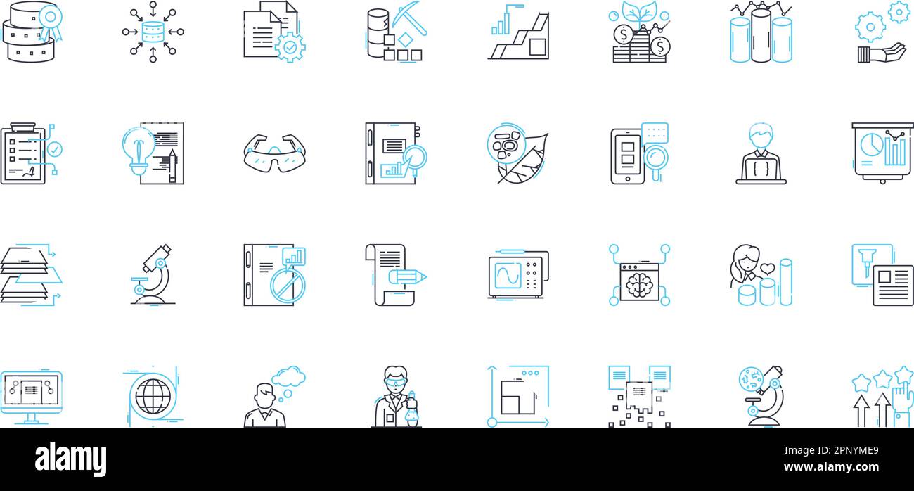 Innovation and exploration linear icons set. Creativity, Exploration ...