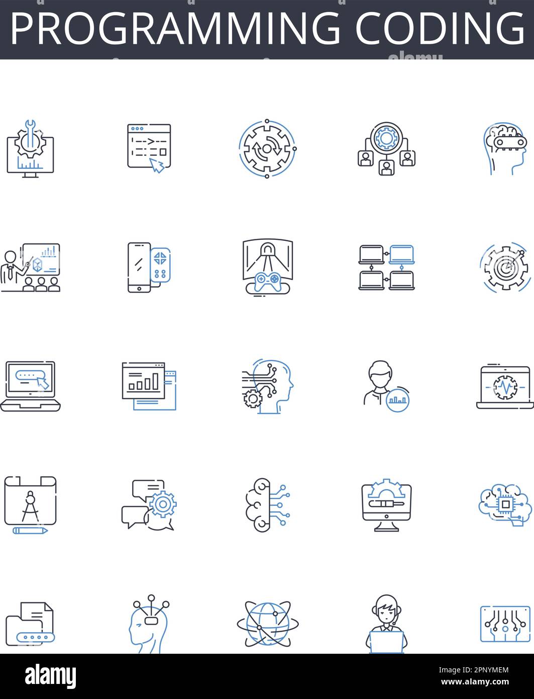 Programming coding line icons collection. Writing composition, Speaking ... Programming coding line icons collection. Writing composition, Speaking ...