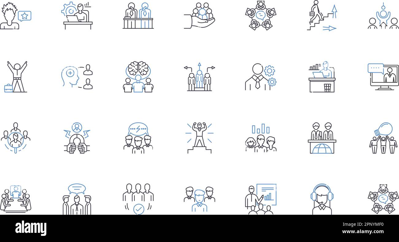 Members Line Icons Collection Comrades Allies Collaborators Constituents Associates