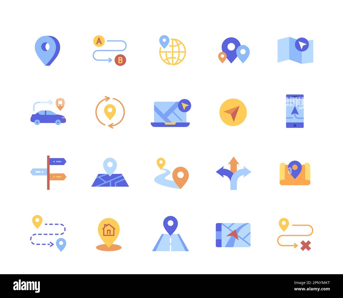 Colored navigation icons Stock Vector Image & Art - Alamy