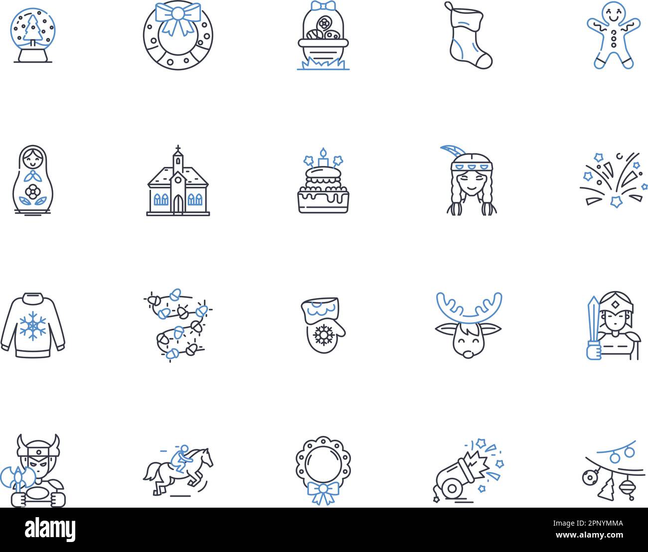 Delighted individuals line icons collection. Joyful, Contented ...