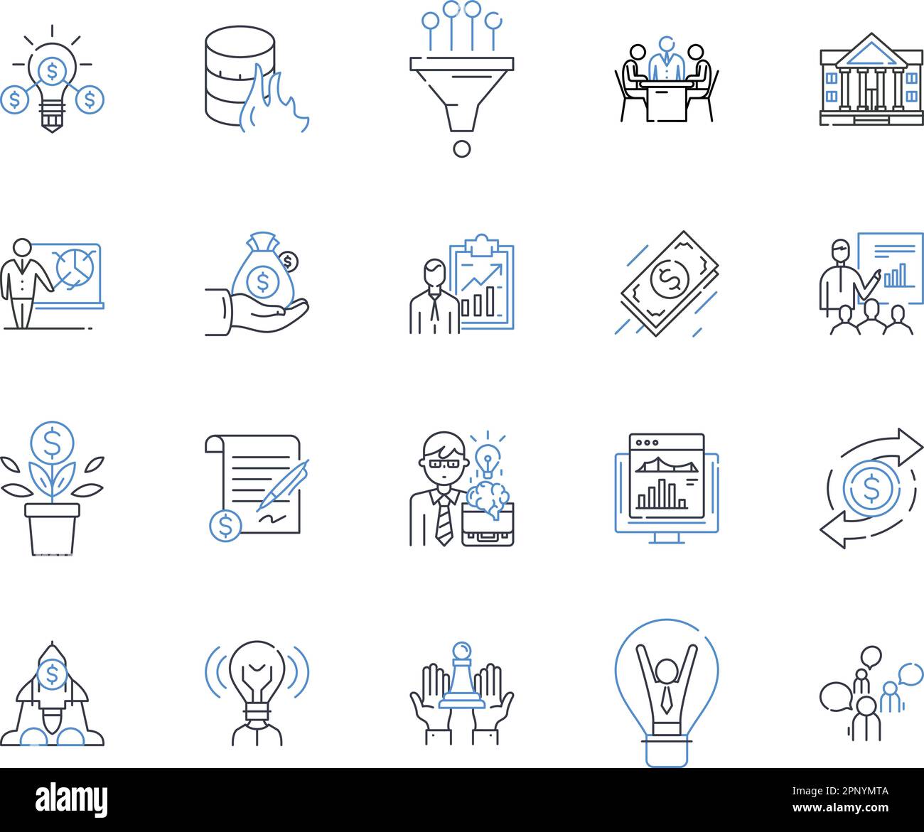 Account management line icons collection. Client, Relationship ...