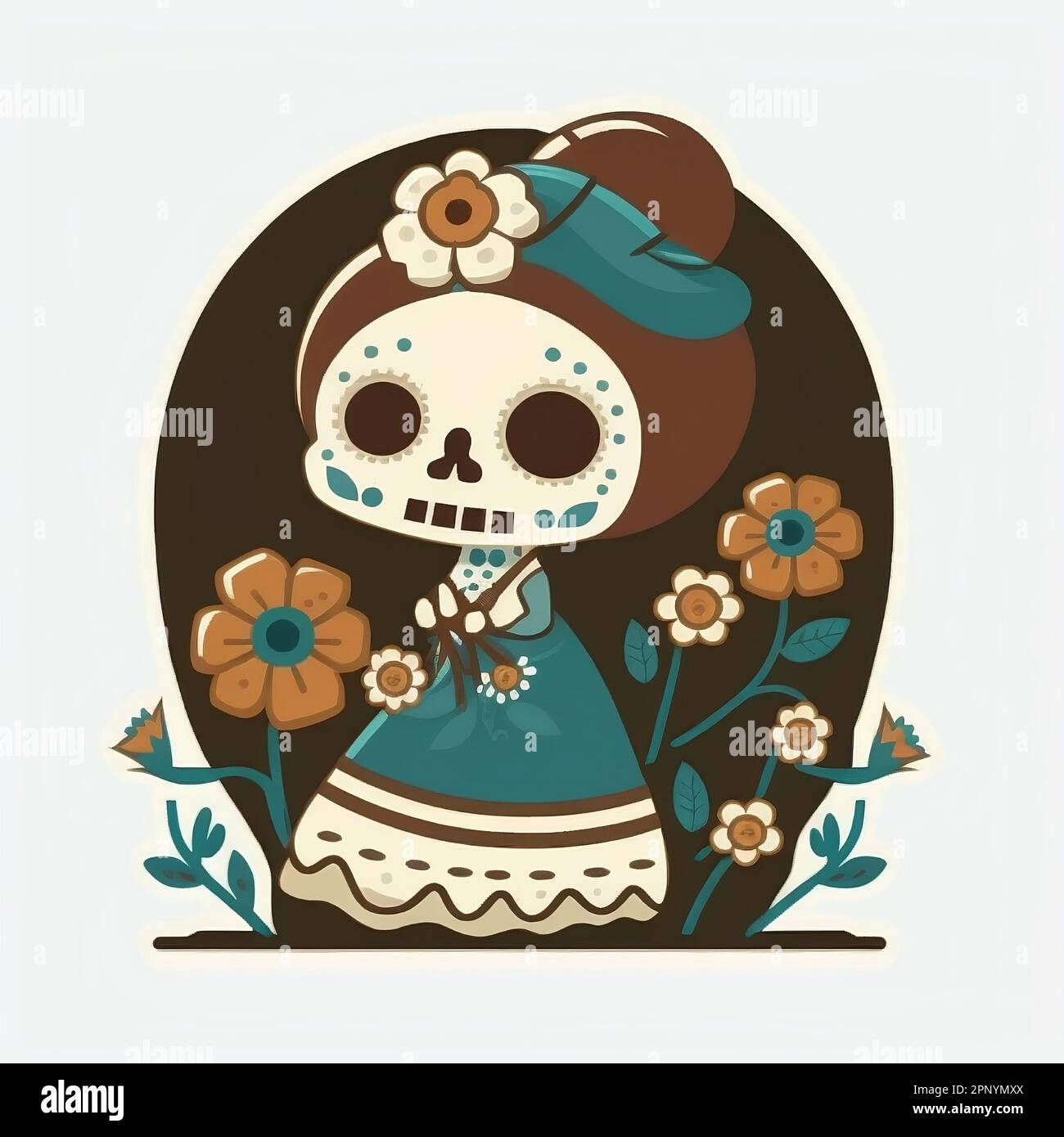 2D skull Catrina character of the Mexican festival known Day of the ...