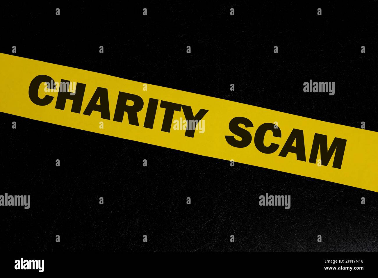 Charity and donation scam and fraud alert, caution and warning concept ...