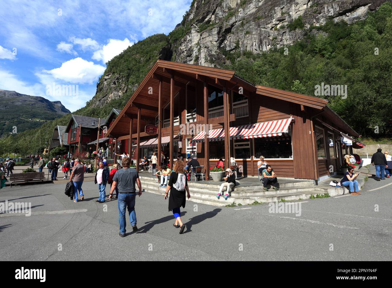 View of Geiranger town, Geirangerfjord, UNESCO World Heritage Site ...