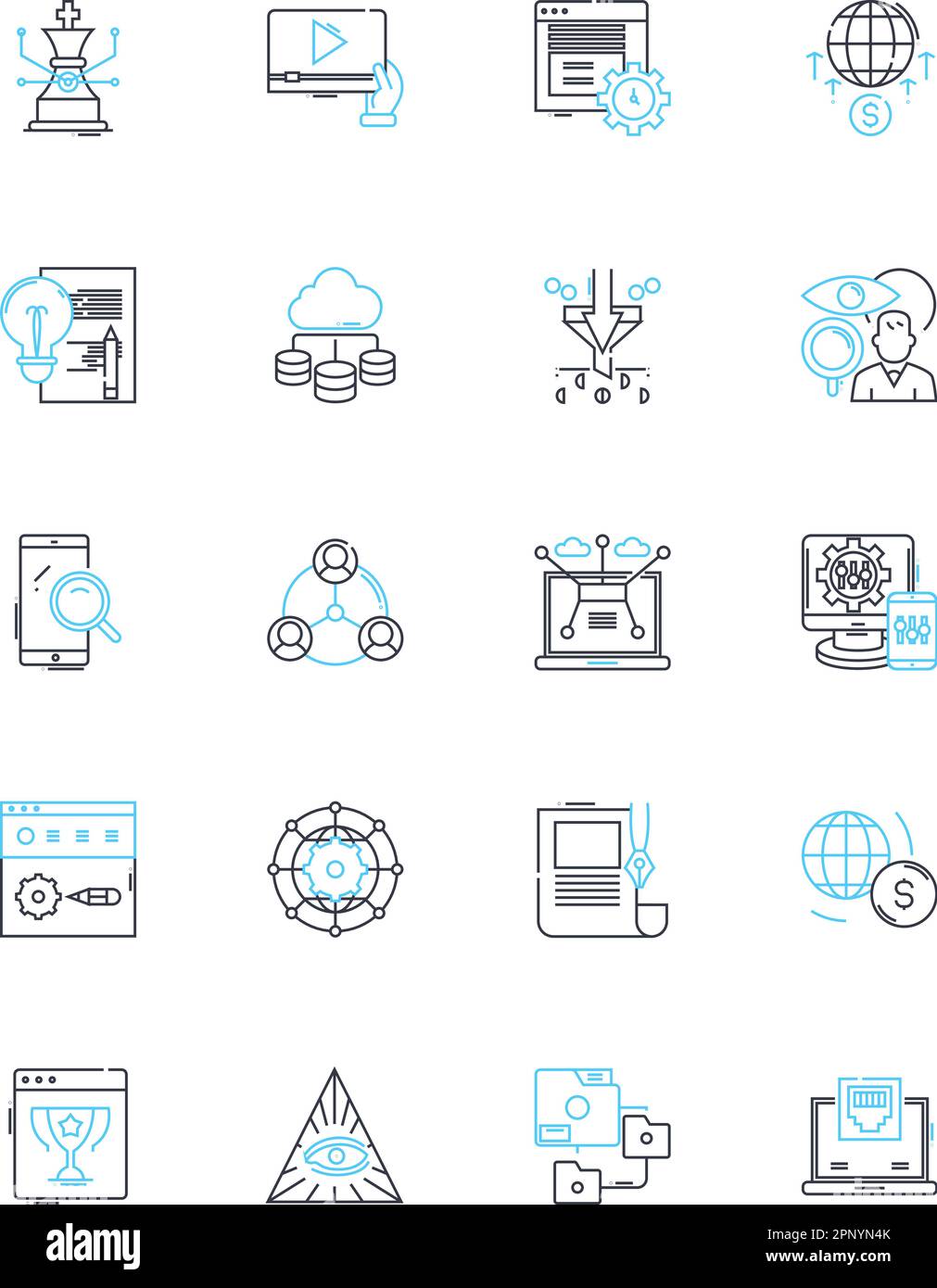 Content analysis linear icons set. Analysis, Content, Data, Text ... Content analysis linear icons set. Analysis, Content, Data, Text ...