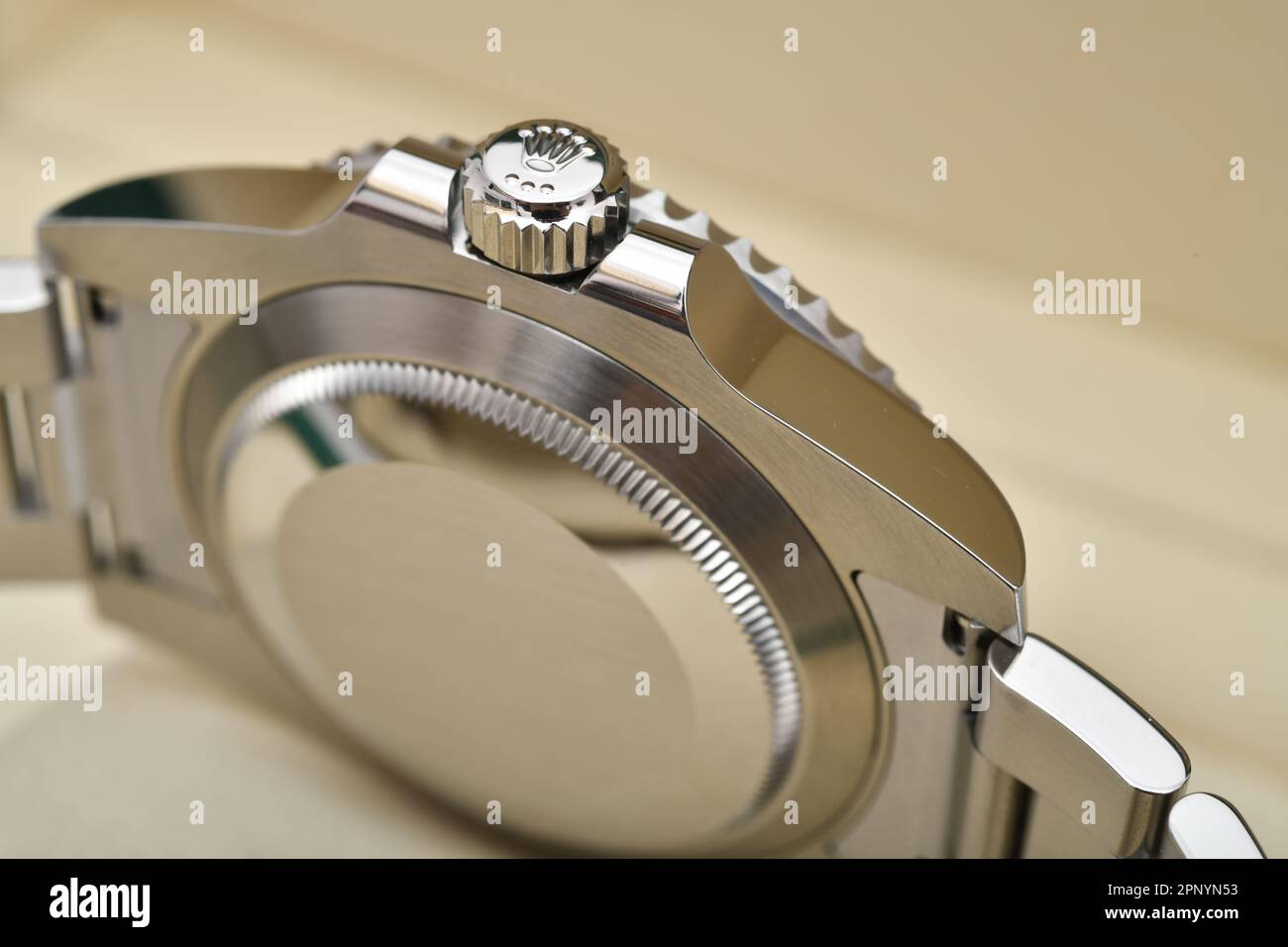 Bangkok Thailand- January 28,2021:Close up back of watch Rolex ...