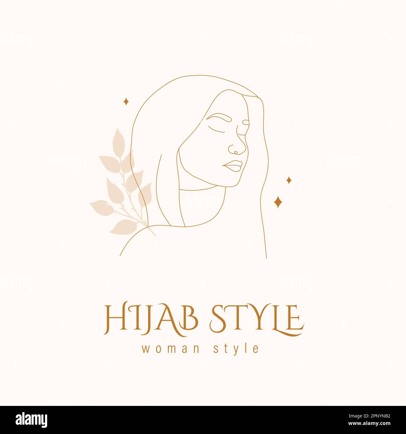 Hijab style logo template. Modern design for headdress boutique or ...