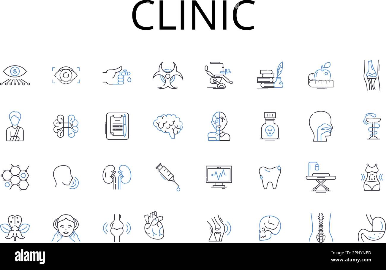 Clinic line icons collection. Hospital, Medical center, Infirmary ...