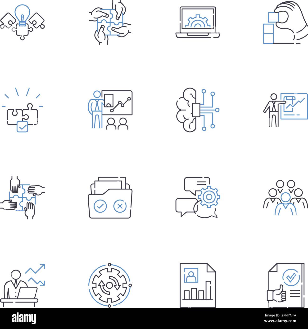 Resource Management Line Icons Collection Allocation Asset Capacity