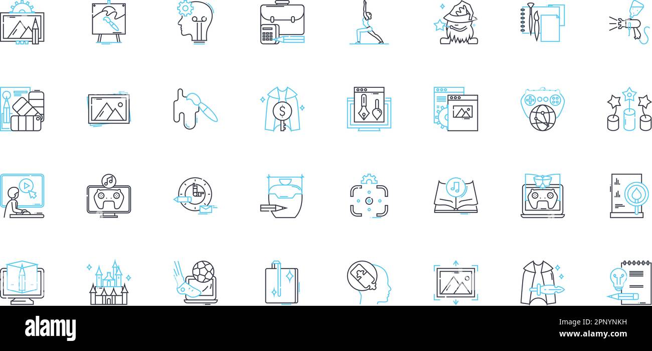 Design commerce linear icons set. Aesthetics, Branding, Creativity ...