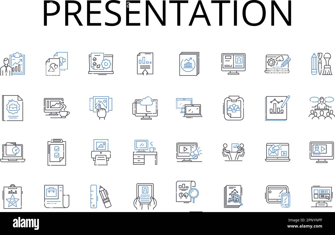 Presentation line icons collection. Performance, Demonstration, Show ...