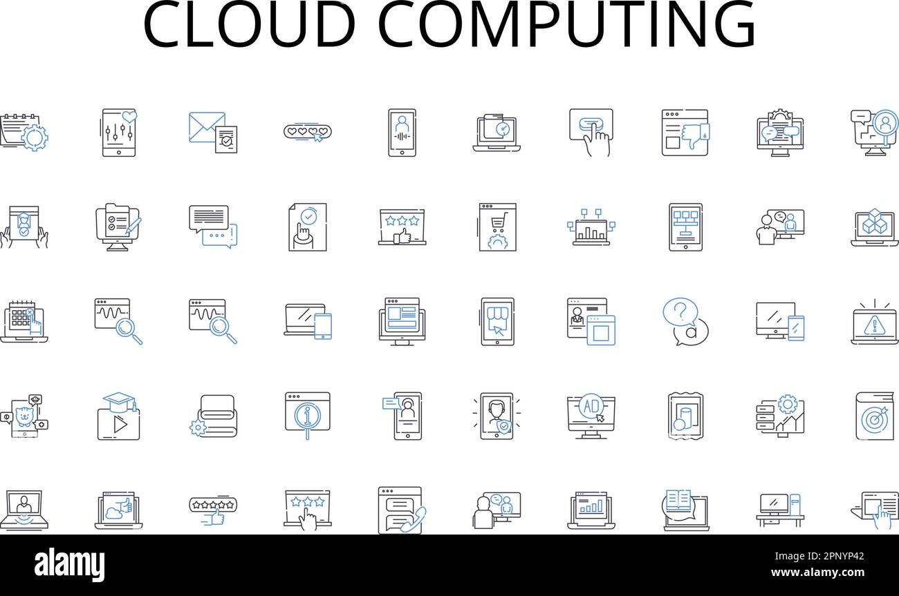 Cloud computing line icons collection. Vacation, Relaxation, Holidays ...