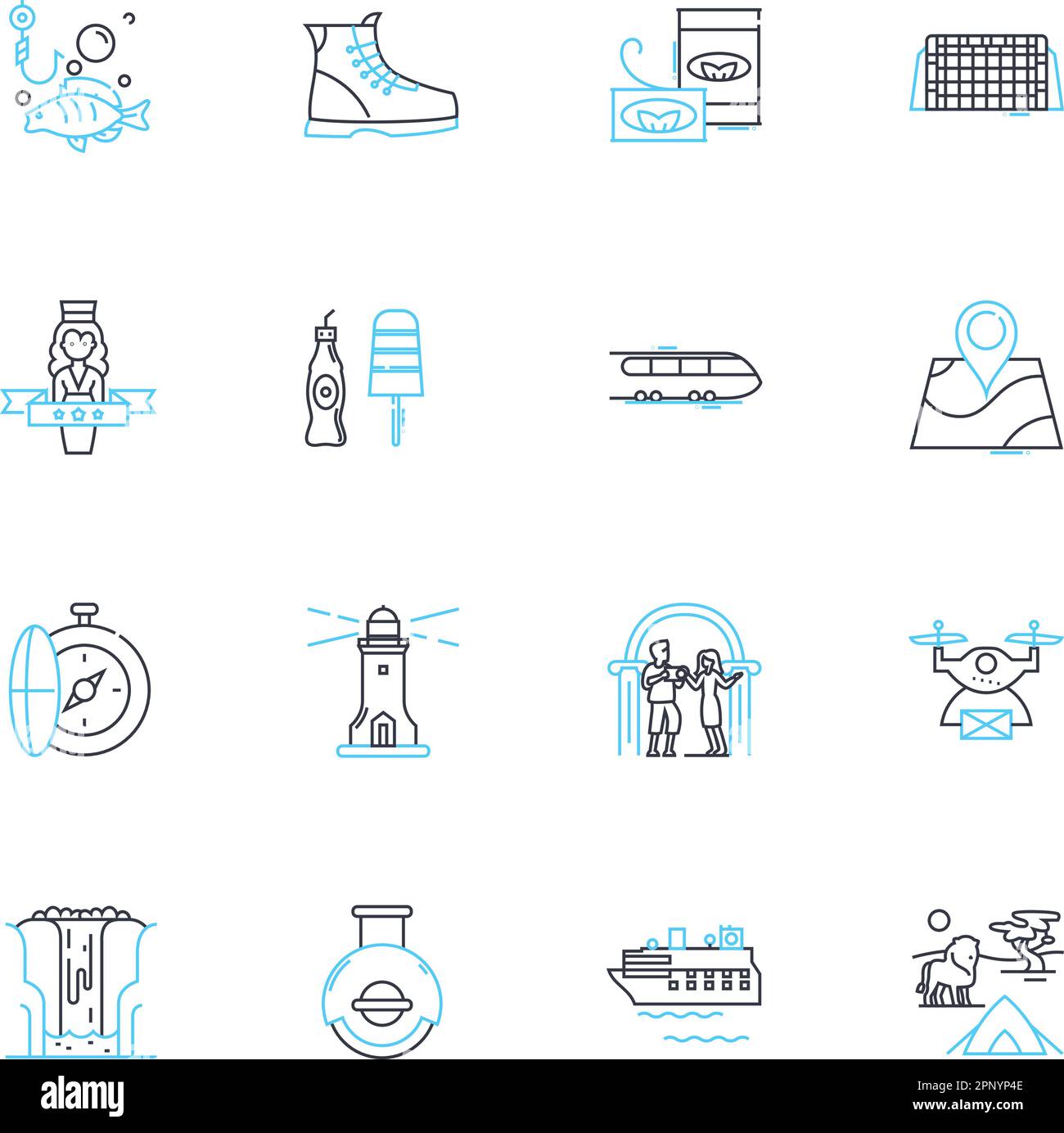 Entertainment sector linear icons set. Music, Movies, Television ...