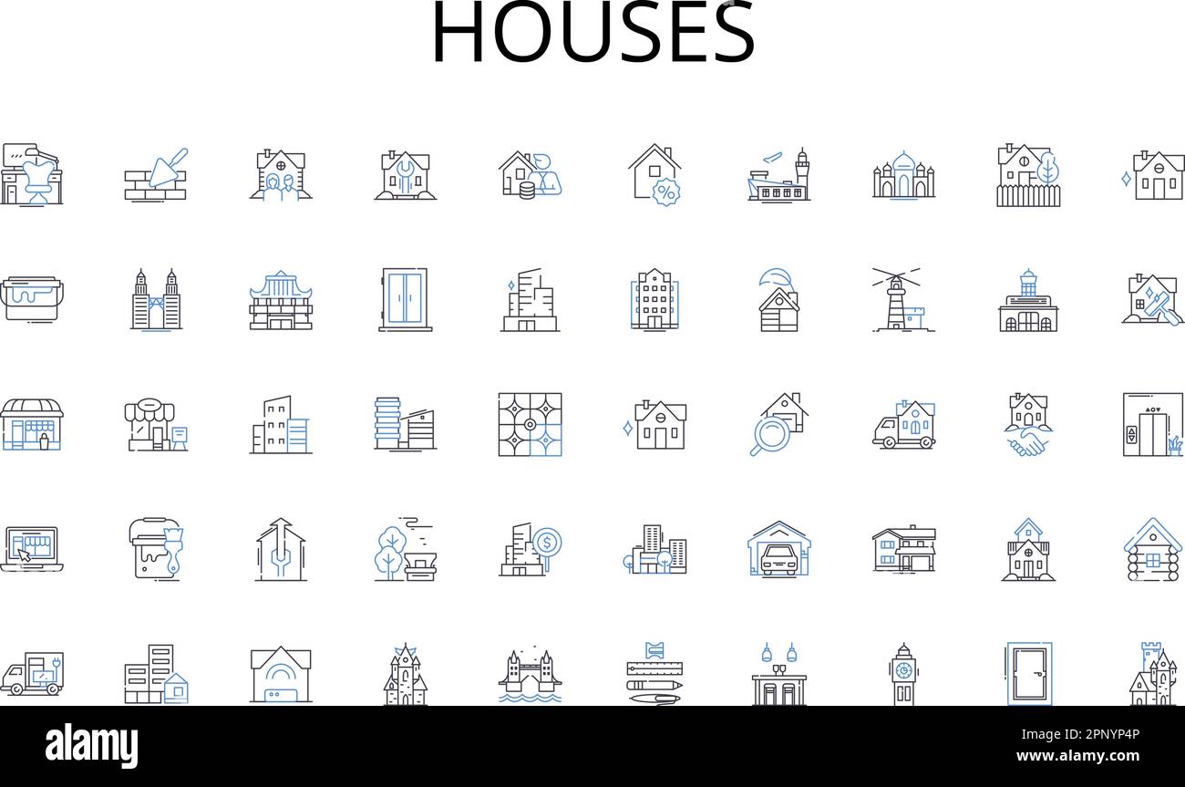 Houses line icons collection. Hospitality, Assistance, Support ...