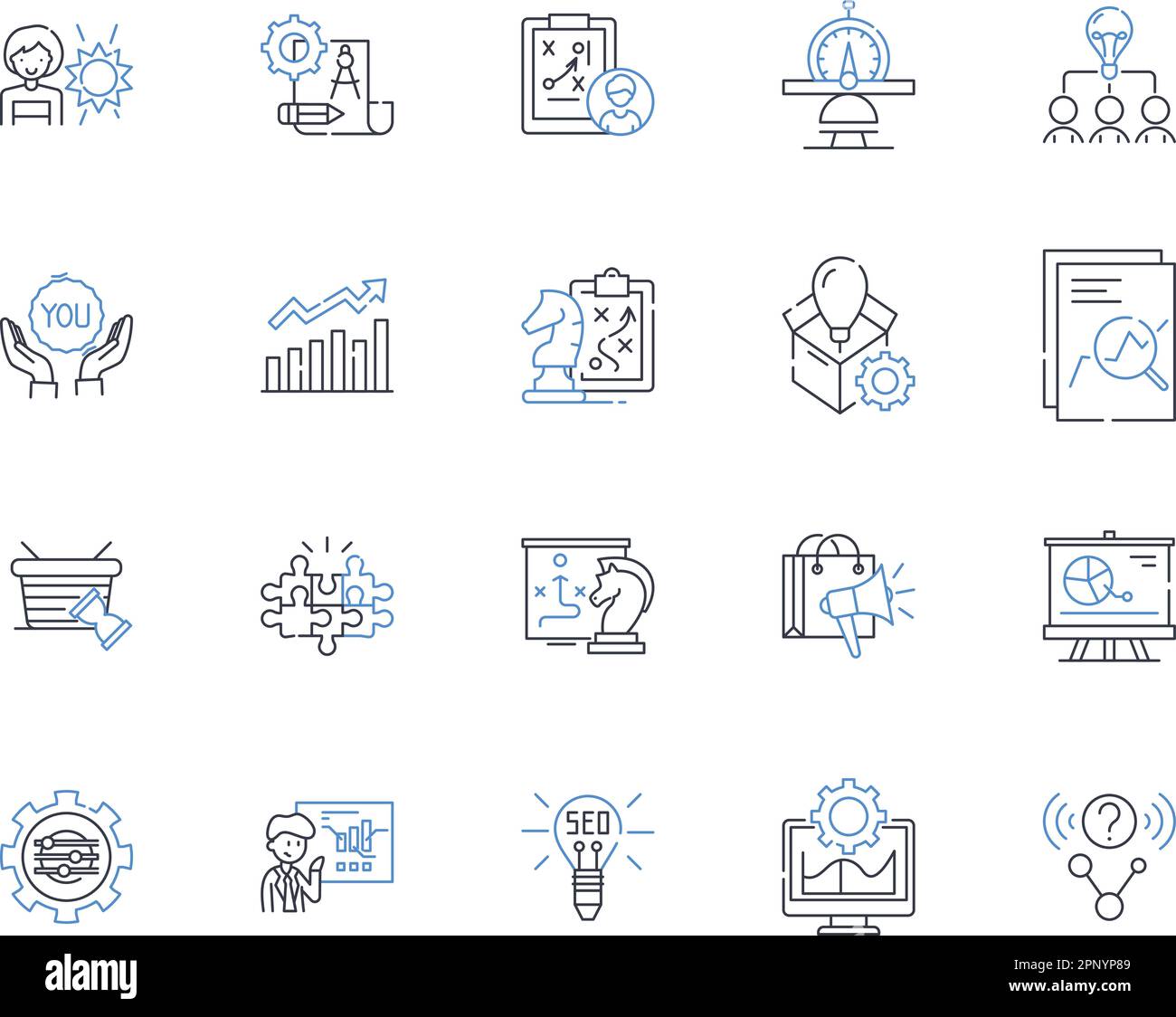 Thought and concept line icons collection. Idea, Perception ...