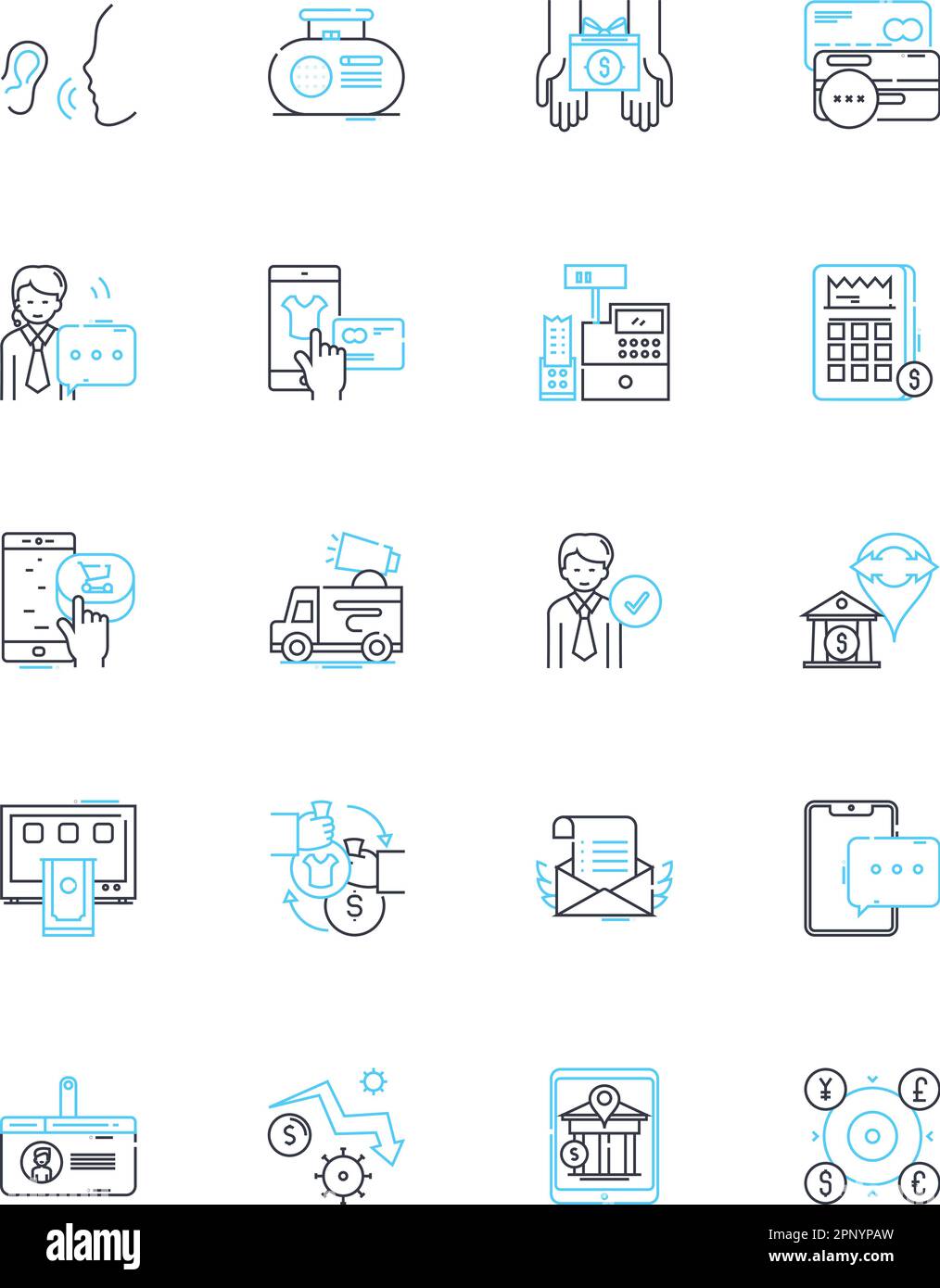 E-commerce platform linear icons set. Online, Shopping, Marketplace ...