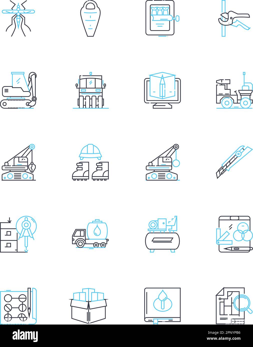 Industrial progress linear icons set. Automation, Innovation ... Industrial progress linear icons set. Automation, Innovation ...
