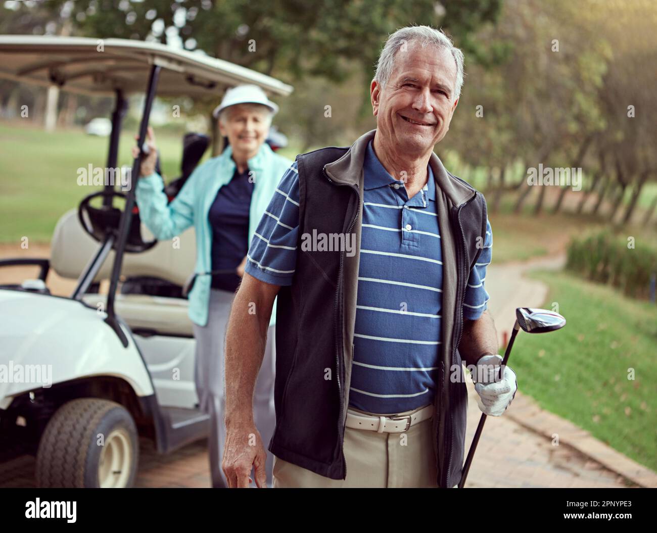 Golf brings us closer together. Portrait of a smiling senior couple ...