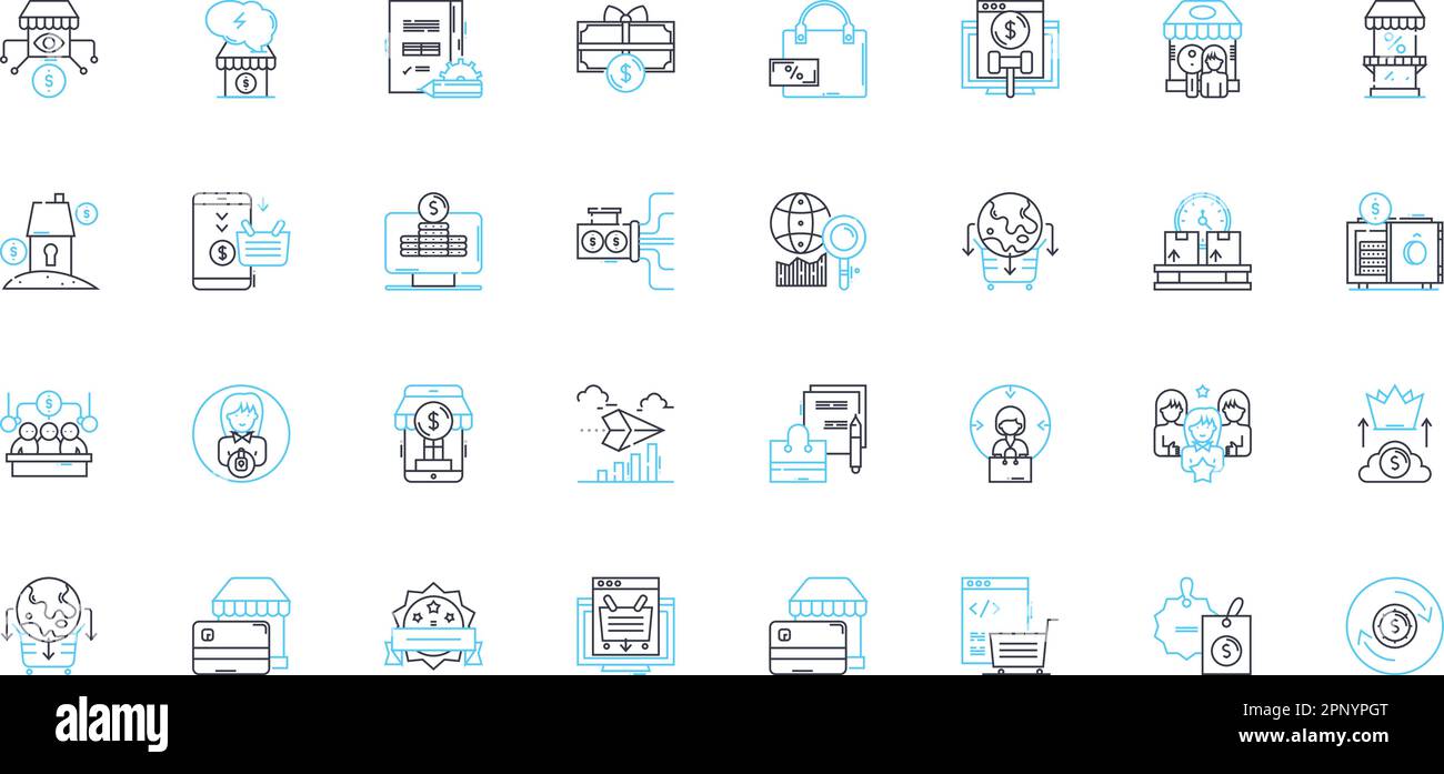 Marketing Campaigns Linear Icons Set Strategy Analytics Engagement Conversion Awareness