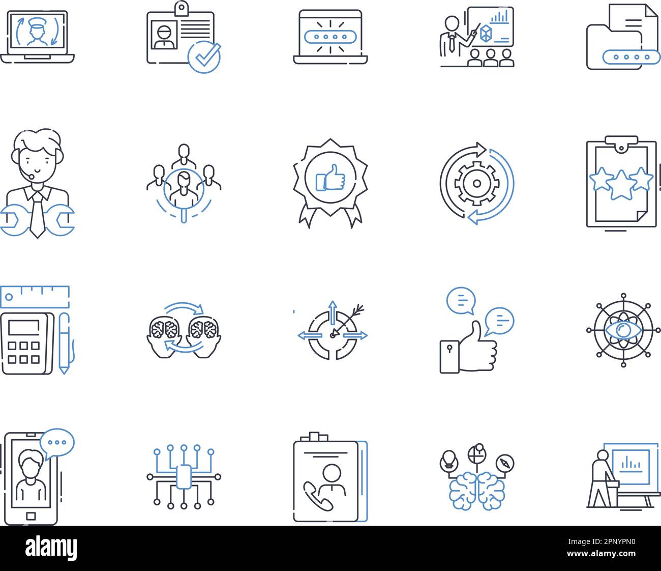 Cooperative Partnership Line Icons Collection Collaboration Unity Teamwork Synergy Alliance