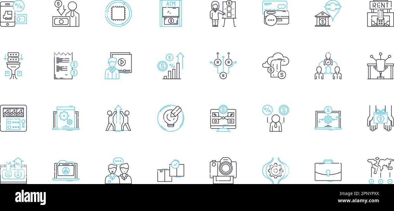 Advertising campaign linear icons set. Branding, Strategy, Creativity ...