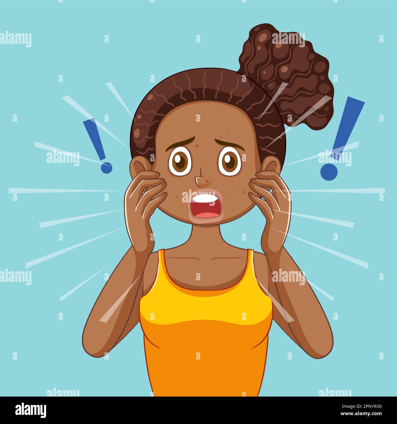 African American Teen Expressing Concern About Her Appearance ...