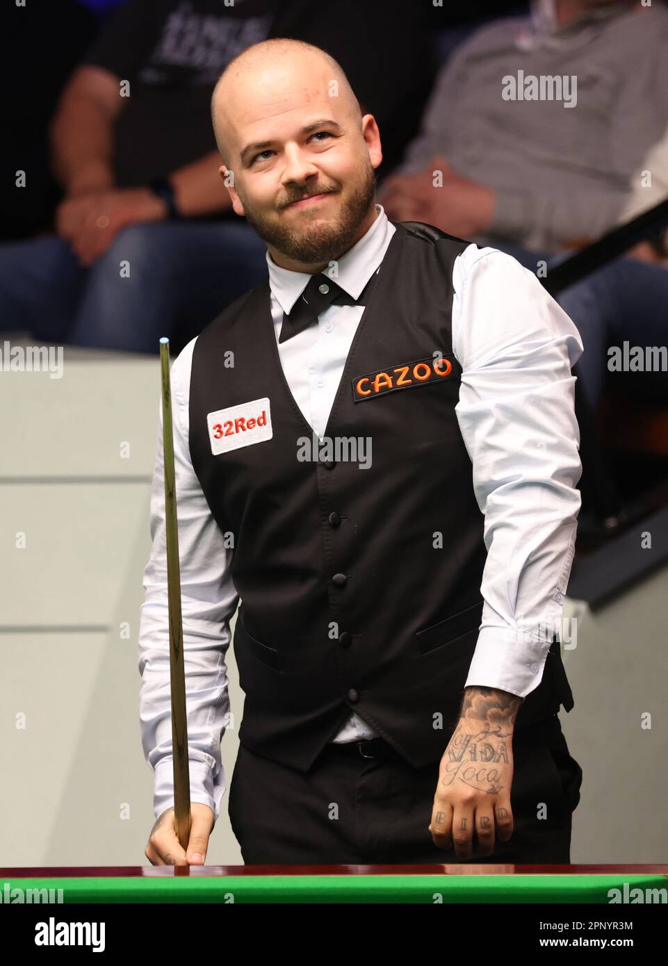 Luca Brecel during day seven of the Cazoo World Snooker Championship at ...