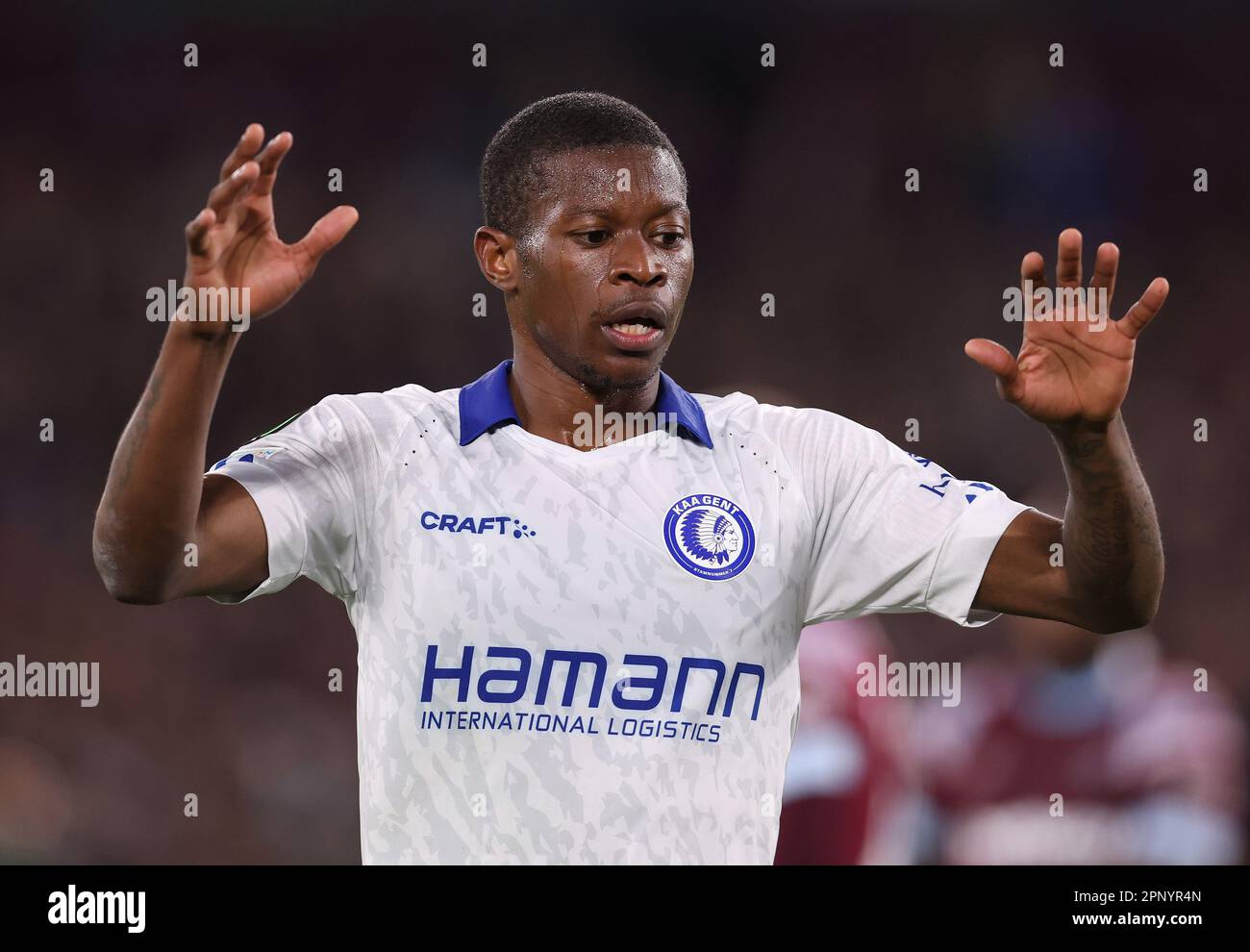 London, UK. 20th Apr, 2023. Núrio Fortuna of KAA Gent during the UEFA ...