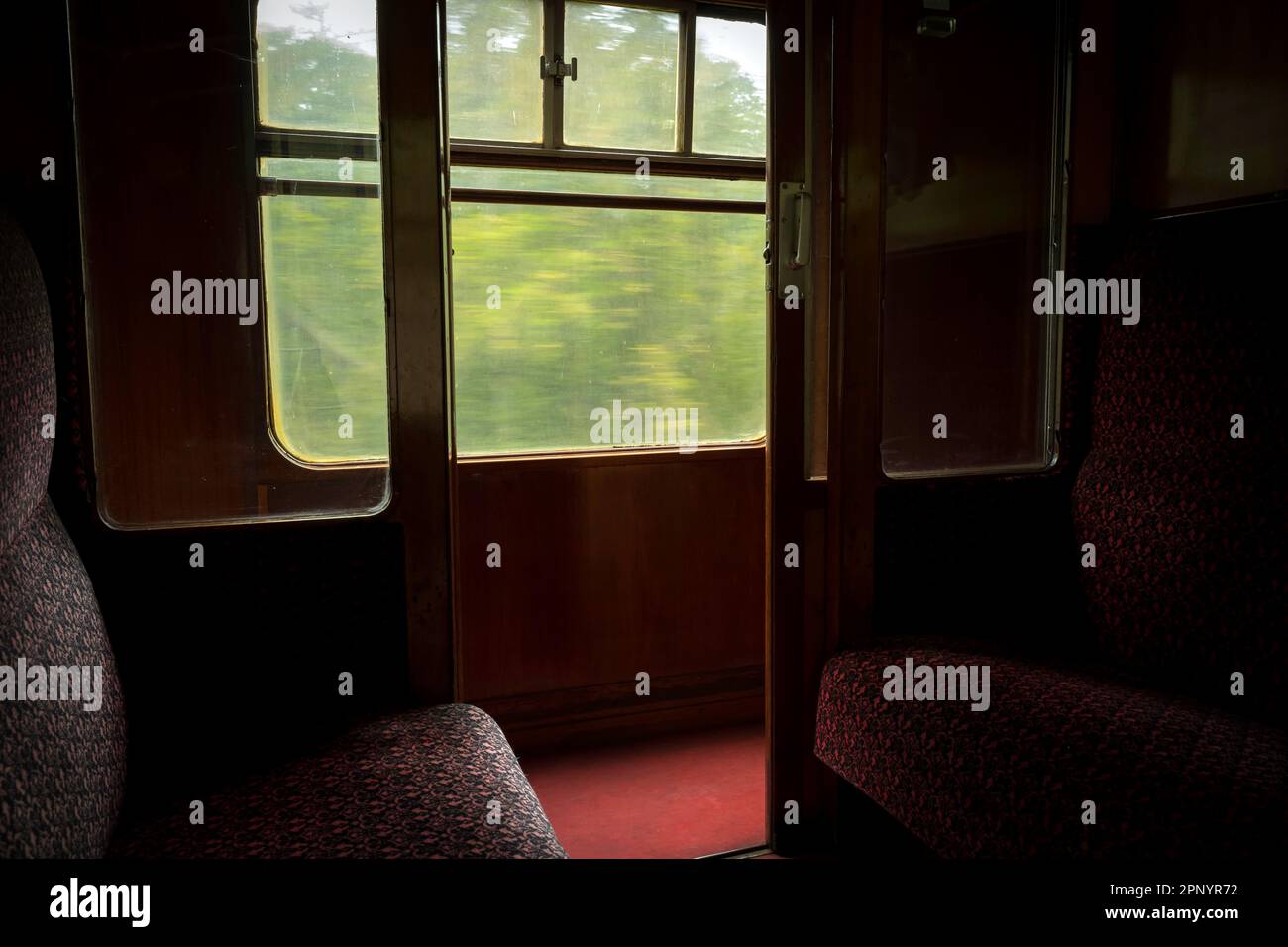 Inside of old railway coach Stock Photo - Alamy