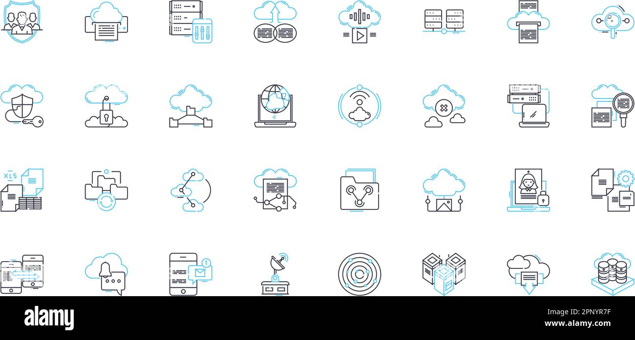 Online Security Linear Icons Set Encryption Firewall Passwords Privacy Malware