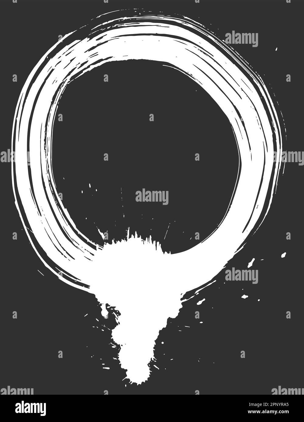 Ink Dry Brush Grunge Free Hand Round Frame Stock Vector Image & Art - Alamy