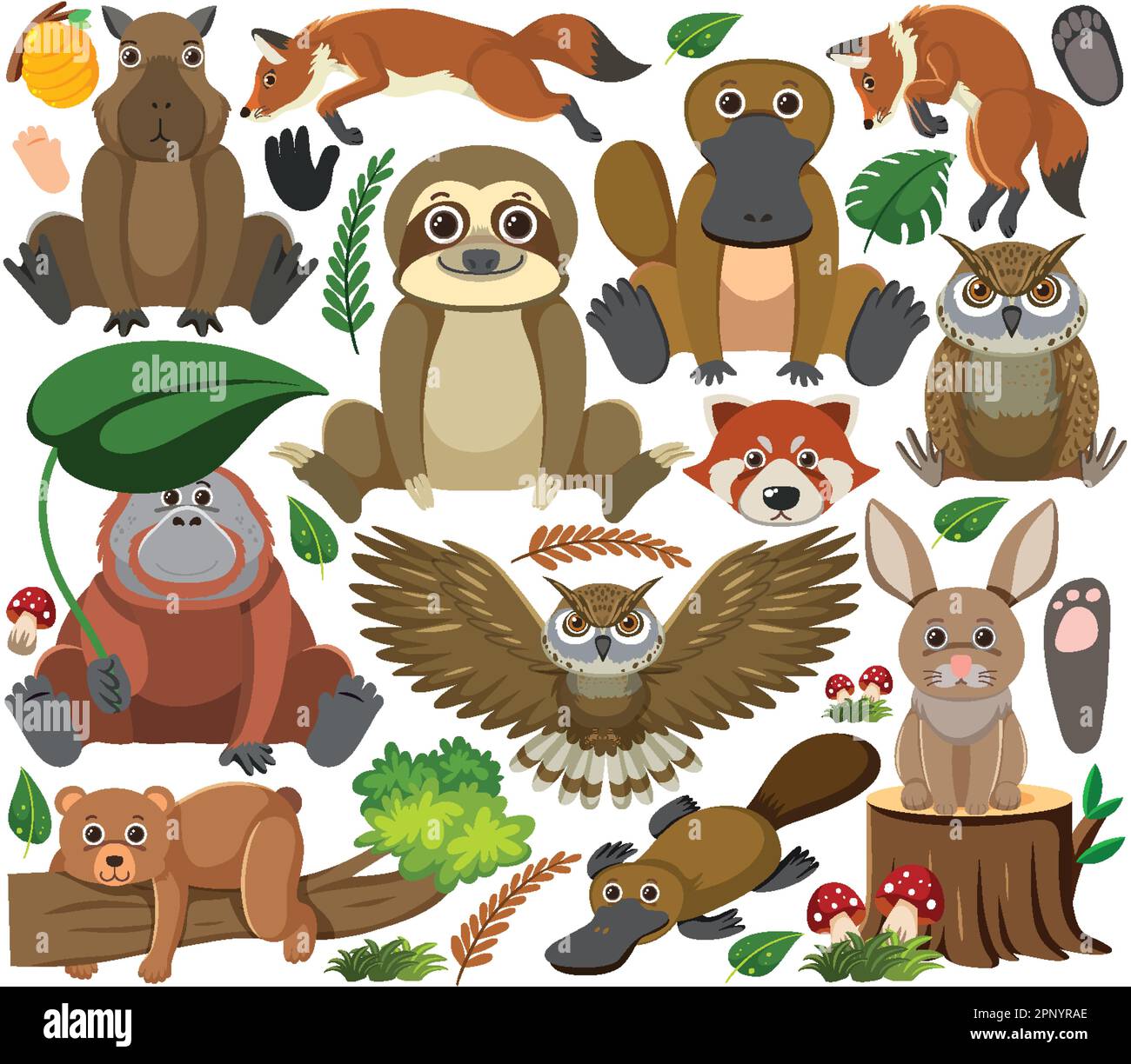 Set of mix animal character illustration Stock Vector Image & Art - Alamy