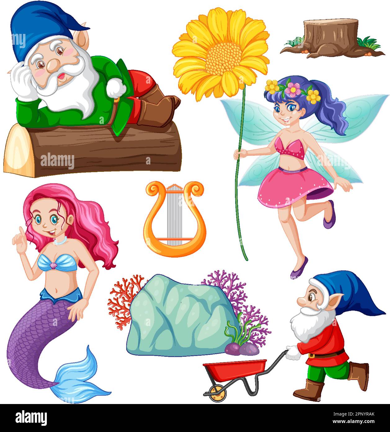 Fairy Cartoon Character Vector Set illustration Stock Vector Image ...