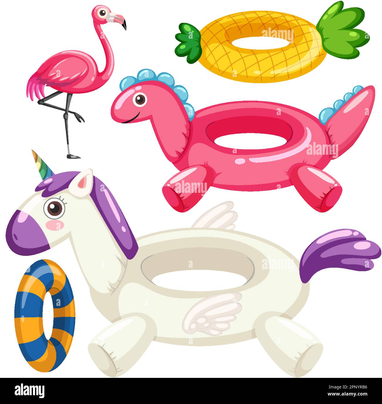 Inflatable Ring In Summer Theme Collection illustration Stock Vector ...