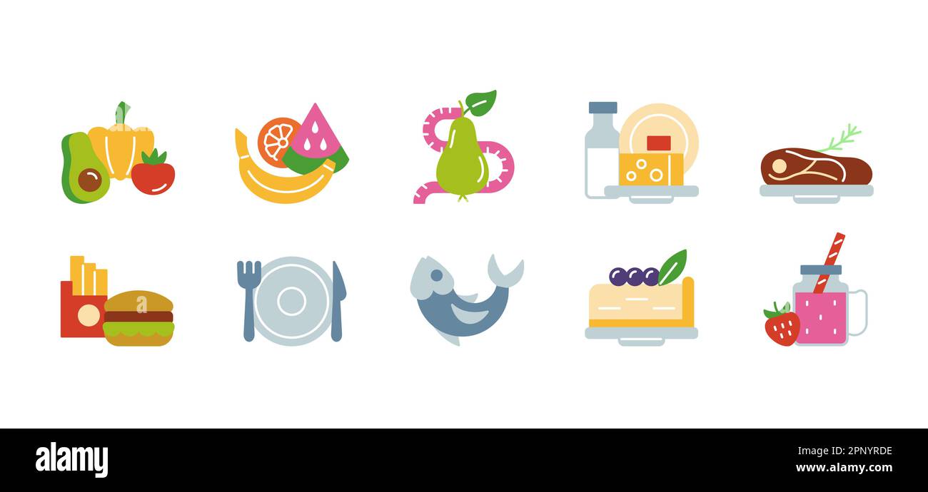 Set of food icons Stock Vector Image & Art - Alamy