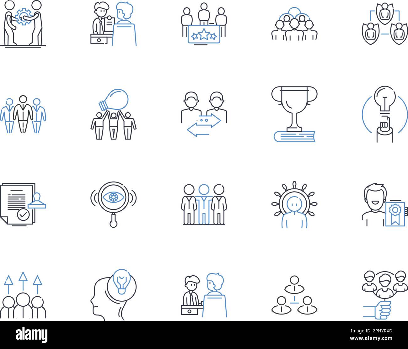 Partnership Squad Line Icons Collection Ollaboration Unity Alliance Cooperation Synergy