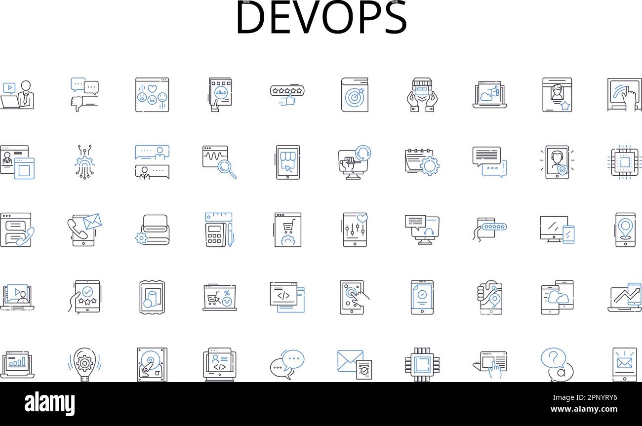 DevOps line icons collection. Creativity, Aesthetics, Typography ...