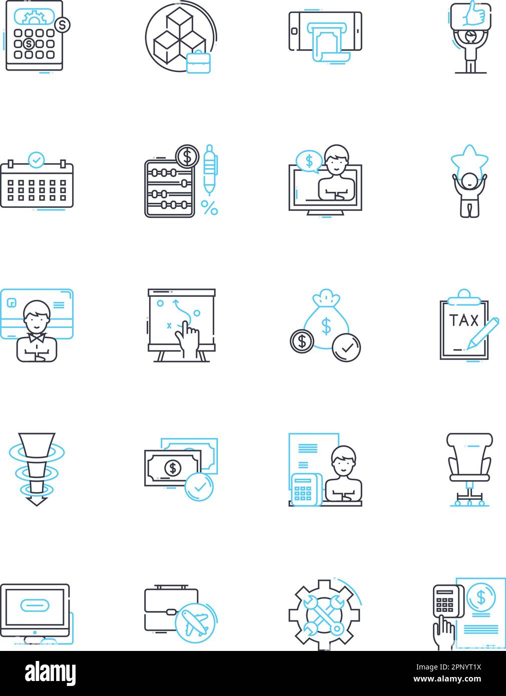 Capital markets linear icons set. Trading, Funds, Hedge, Currency ...