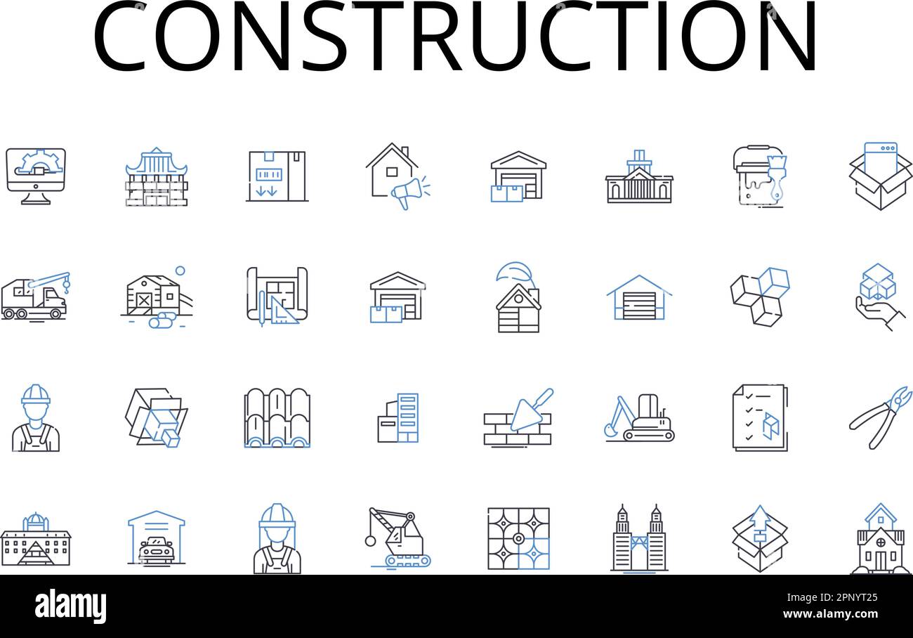 Construction line icons collection. Building, Fabrication ...