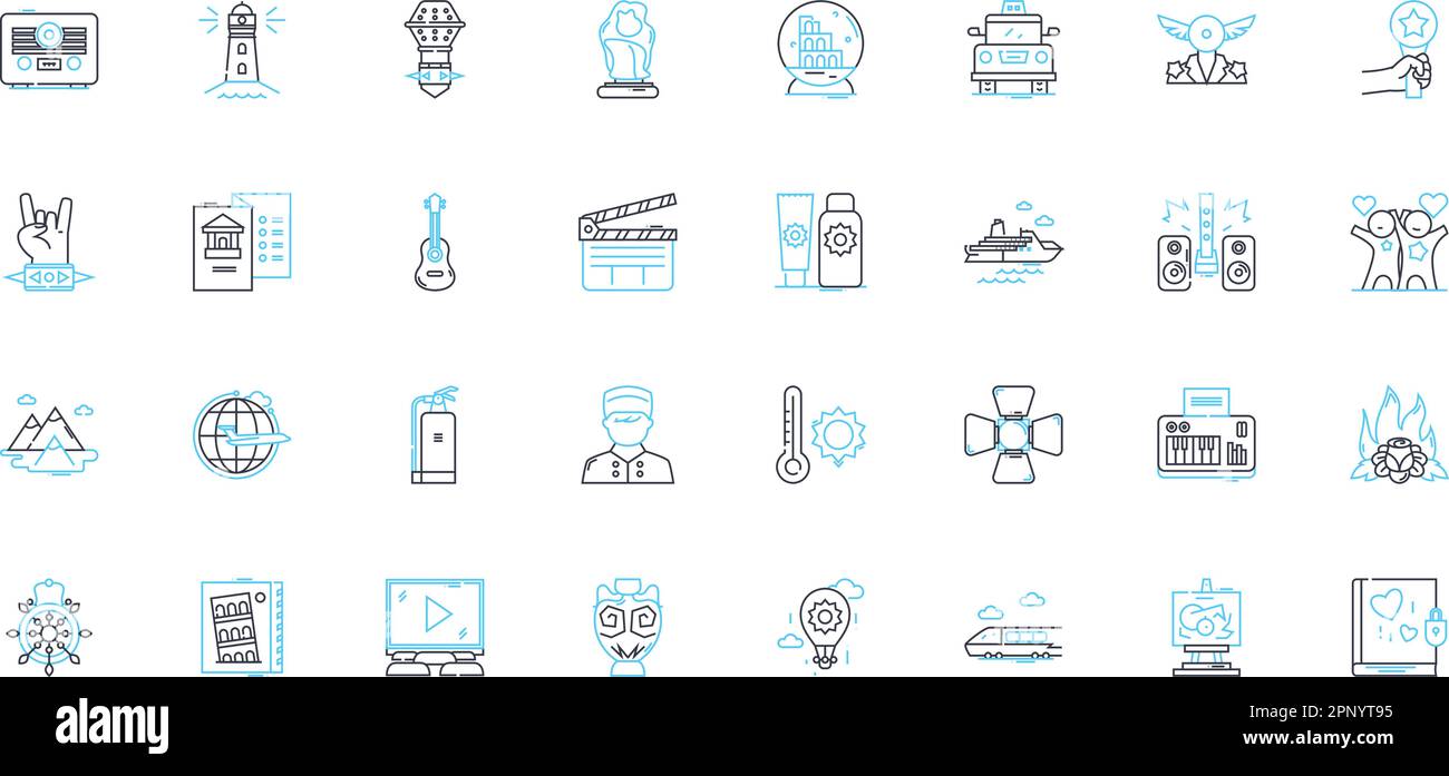 Sensory stimulation linear icons set. Tactile, Aroma, Flavor, Touch ...